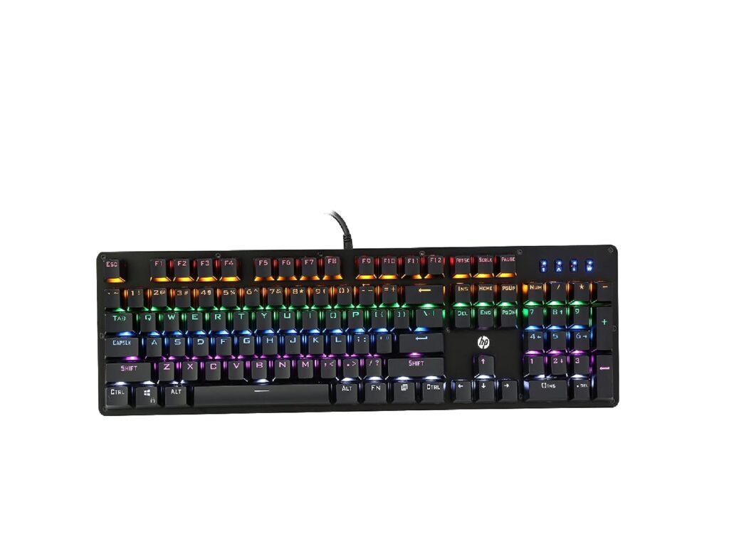 HP GK100 Wired Full Size RGM Backlit Mechanical Gaming Keyboard ...