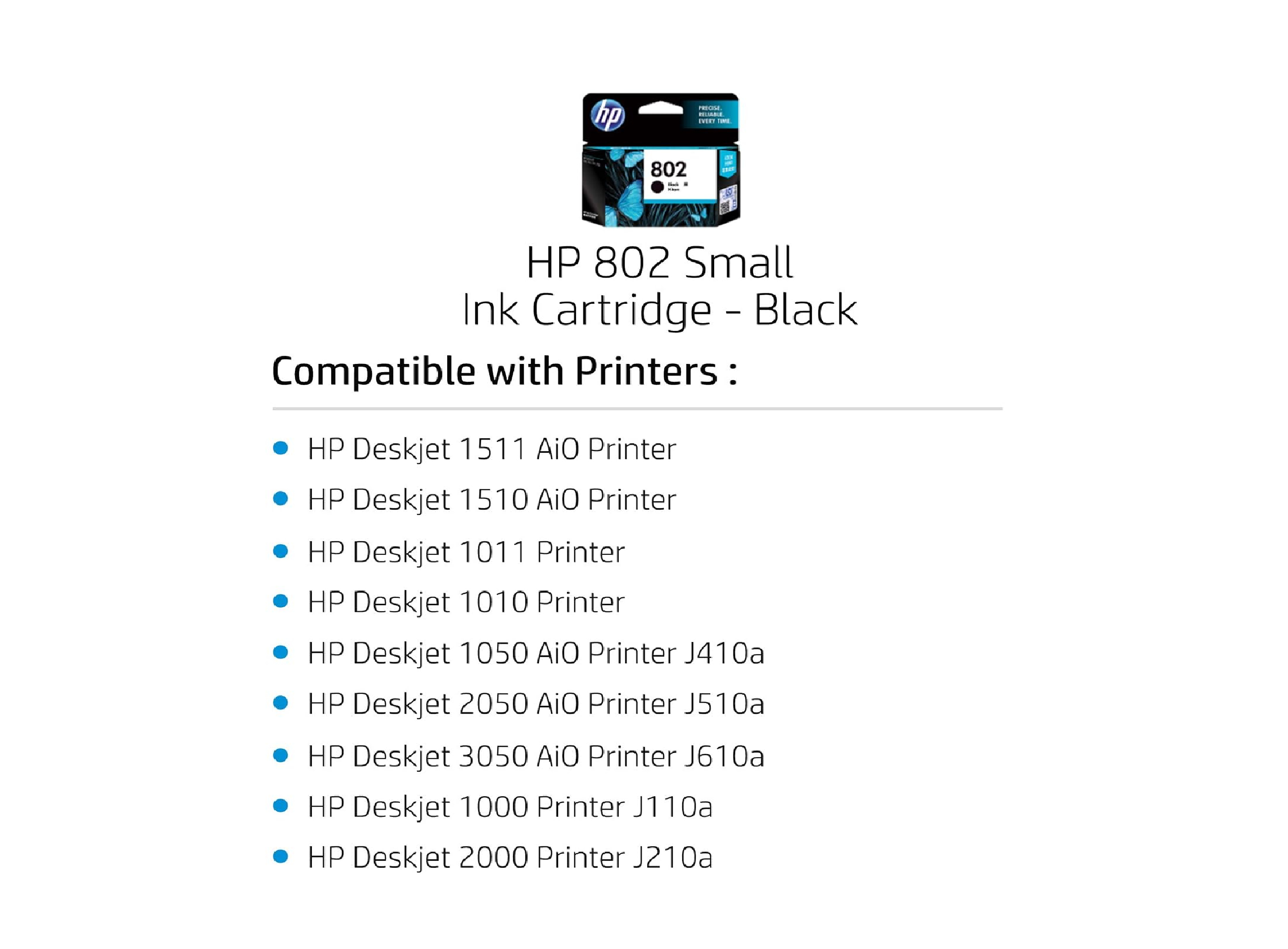 HP 802 Small Black Original Ink Cartridge. – Neural Systems