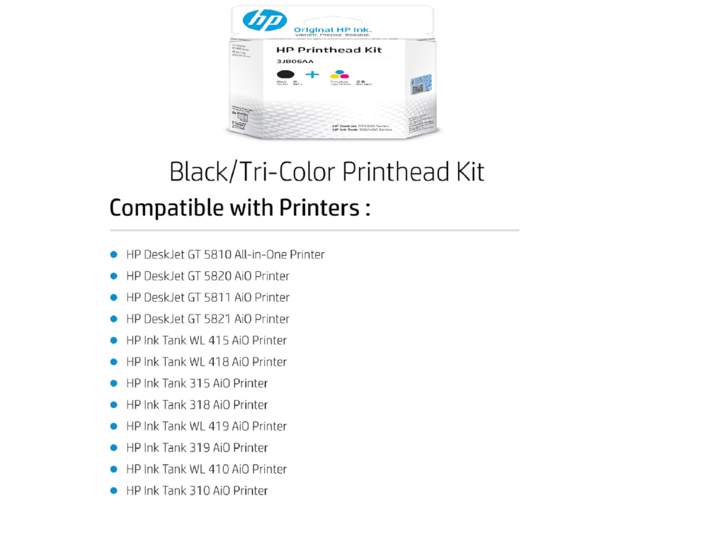 HP Black/Tri-Color Printhead Kit 3JB06AA Deskjet 5800 Series. – Neural ...